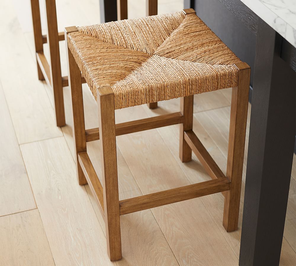 Malibu Woven Backless Bar & Counter Stools | Pottery Barn