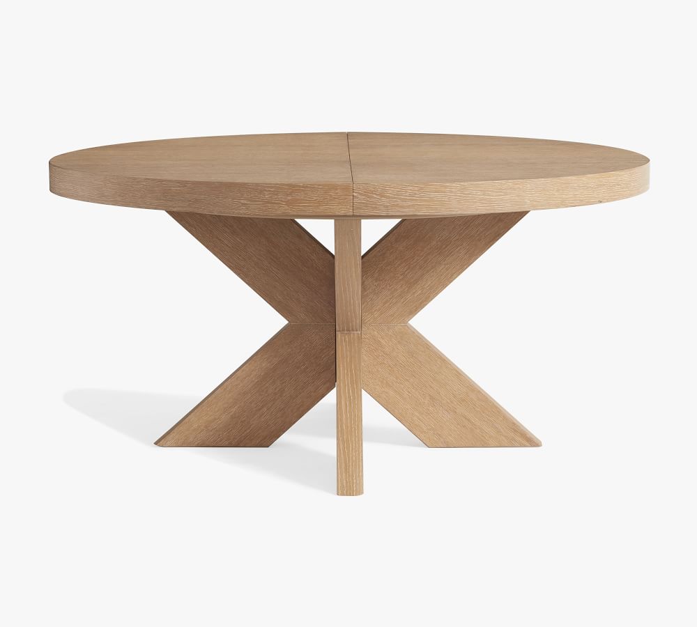 Modern Farmhouse Round Pedestal Extending Dining Table | Pottery Barn