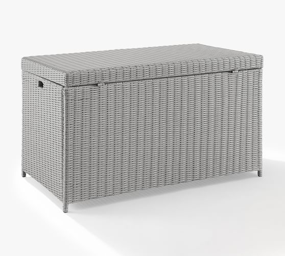 Jammie Outdoor Wicker Pool Storage Bin | Pottery Barn
