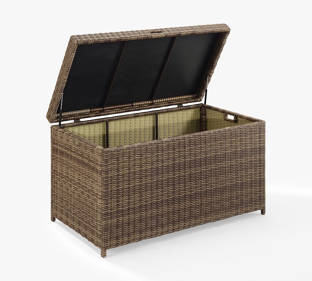 Jammie Outdoor Wicker Pool Storage Bin | Pottery Barn