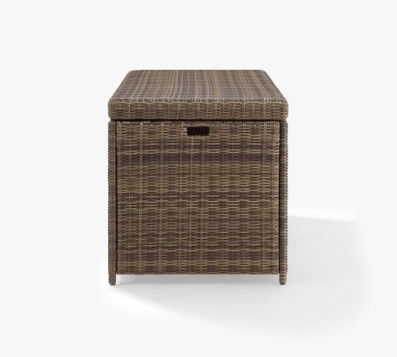 Jammie Outdoor Wicker Pool Storage Bin | Pottery Barn