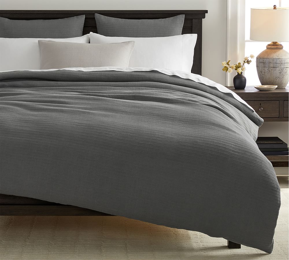 European Striped Dobby Linen Duvet Cover | Pottery Barn