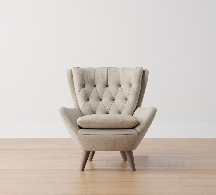 Wells Upholstered Tufted Armchair | Pottery Barn