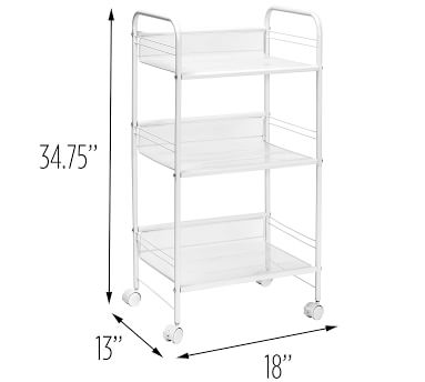 3-Tier Mesh Rolling Cart | Pottery Barn