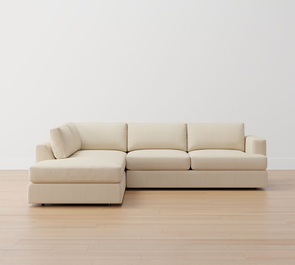 Carmel Recessed Square Arm Upholstered Return Bumper Sectional ...