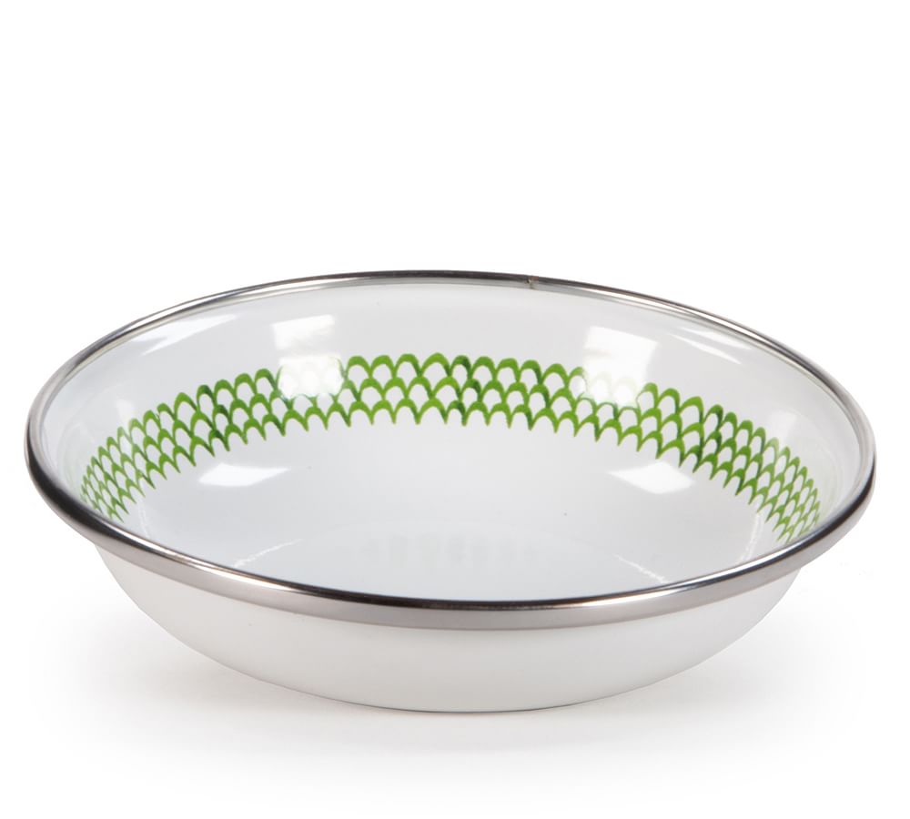 Golden Rabbit Green Scallop Enamel Collection | Pottery Barn