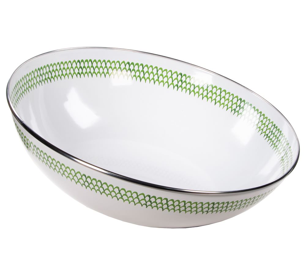 Golden Rabbit Green Scallop Enamel Collection | Pottery Barn