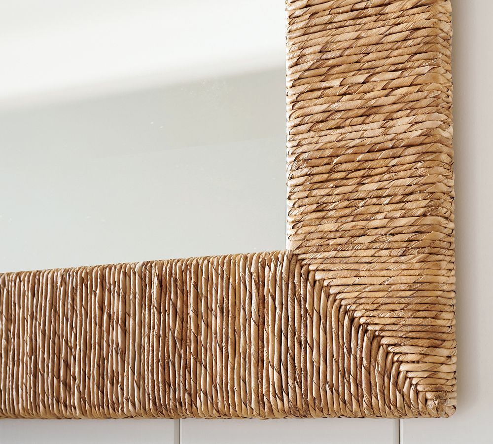 Malibu Handwoven Seagrass Rectangle Mirror - 40"W x 30"H | Pottery Barn