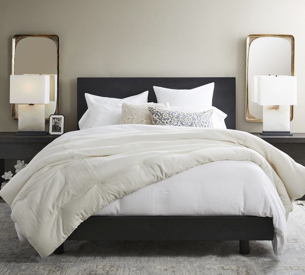 Wright Textured Organic Duvet Cover | Pottery Barn