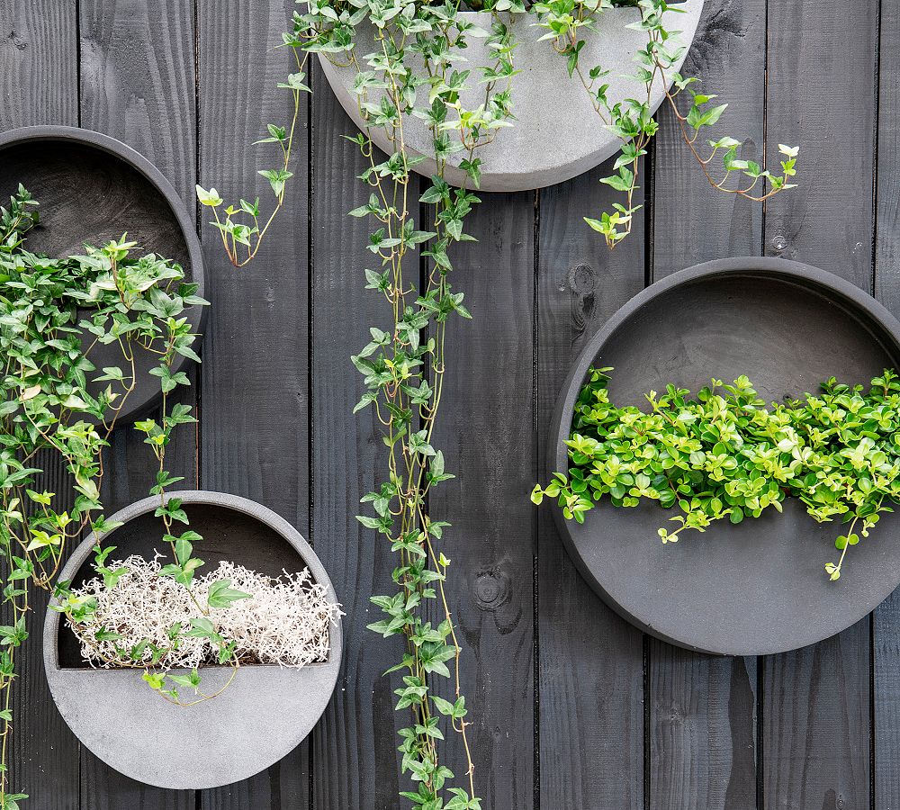 Lightweight Handcrafted Fiber Stone Wall Hanging Indoor/Outdoor Planter ...