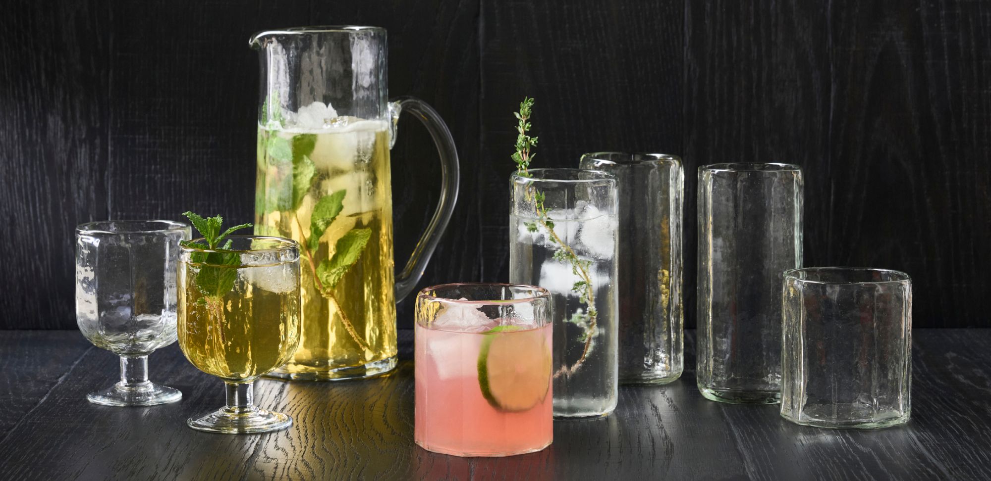 Hammered Café Glass Drinking Glasses - Set of 4 | Pottery Barn