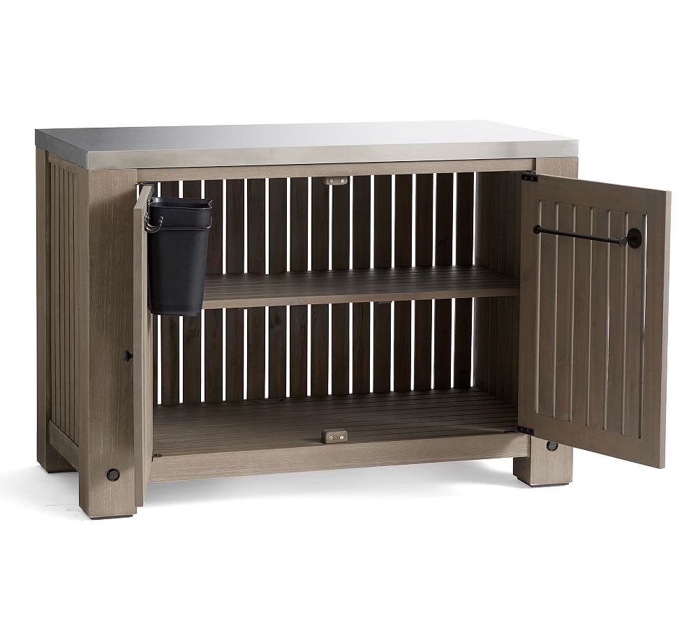 Abbott Outdoor Kitchen FSC® Acacia Double Cabinet | Pottery Barn