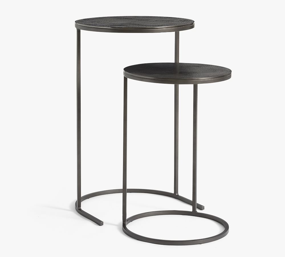 Duke Round Metal Nesting Nightstand | Pottery Barn