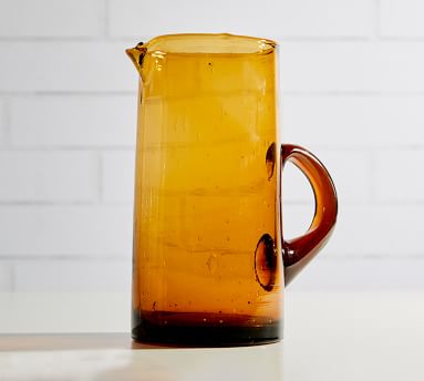 Moroccan Handcrafted Recycled Glass Pitcher | Pottery Barn