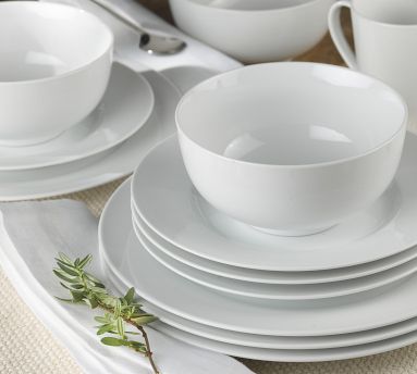 Everyday Classic Rim Porcelain 16-Piece Dinnerware Set | Pottery Barn