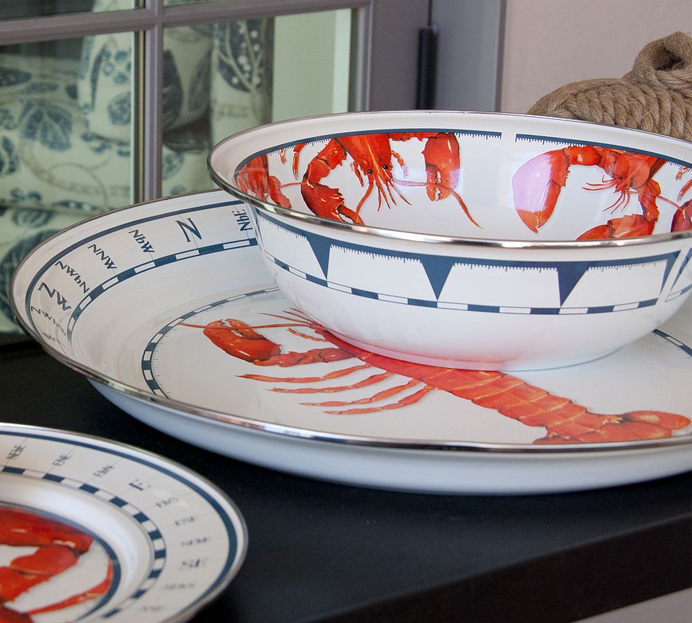 Golden Rabbit Lobster Enamel Collection | Pottery Barn