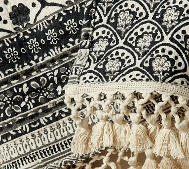 Jacquard Cotton Throw Blanket | Pottery Barn