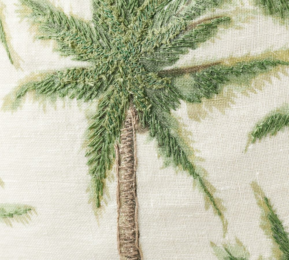 Palm Tree Embroidered Pillow | Pottery Barn