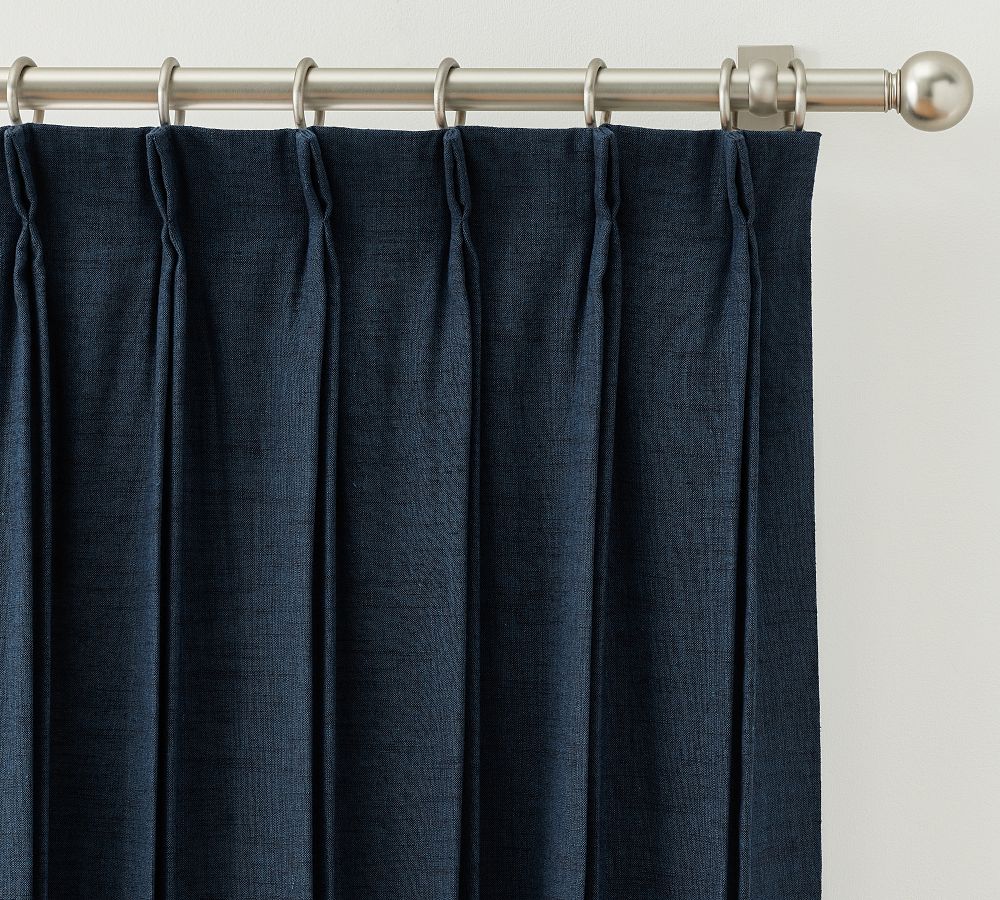 OPEN BOX: Emery Linen Pinch Pleat Blackout Curtain | Pottery Barn
