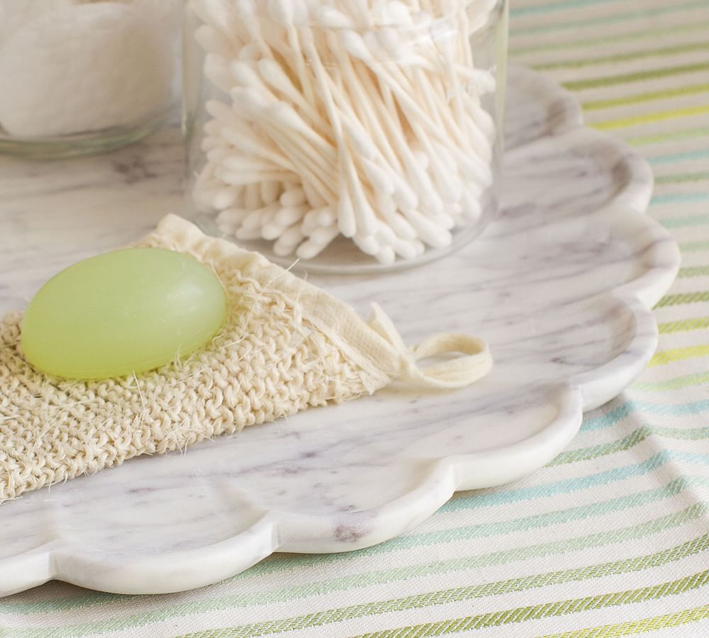Round Marble Petal Trays | Pottery Barn