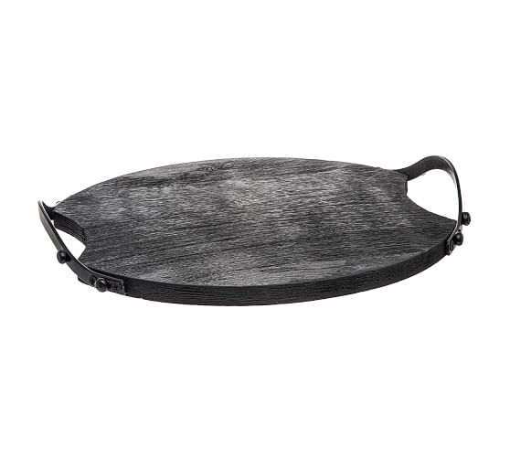 Modern Rustic Round Serving Tray | Pottery Barn