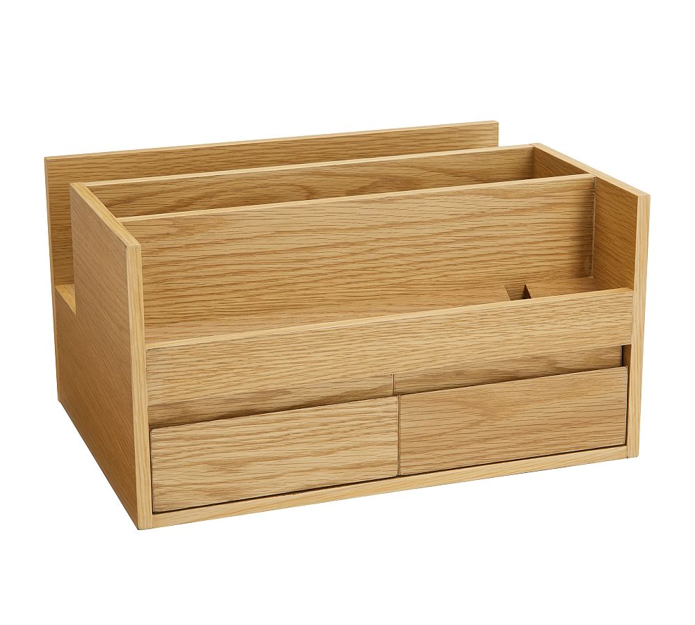Folsom White Oak Desktop Organizer | Pottery Barn