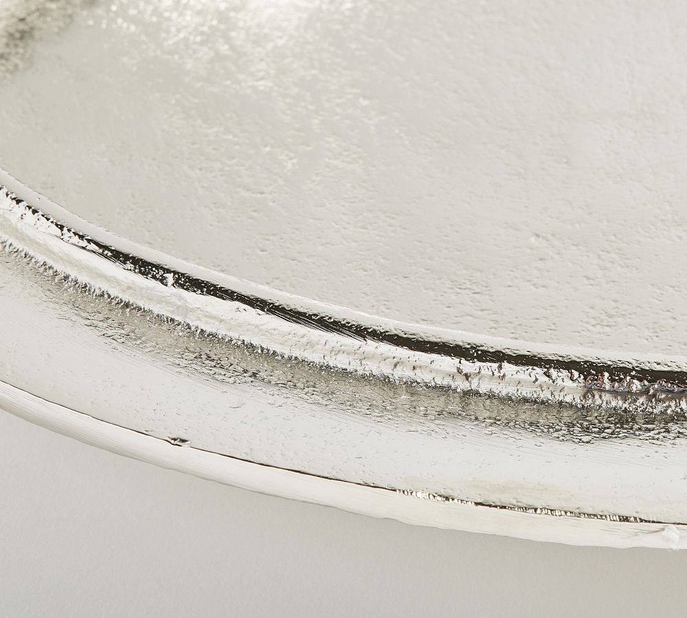 Rustic Metal Handcrafted Oval Serving Platter | Pottery Barn