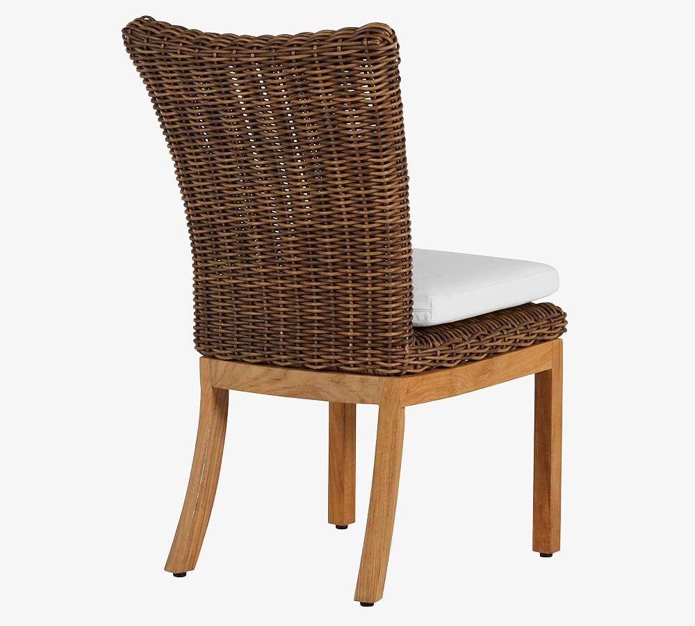 Sisilia FSC® Teak & Wicker Outdoor Dining Chair | Pottery Barn