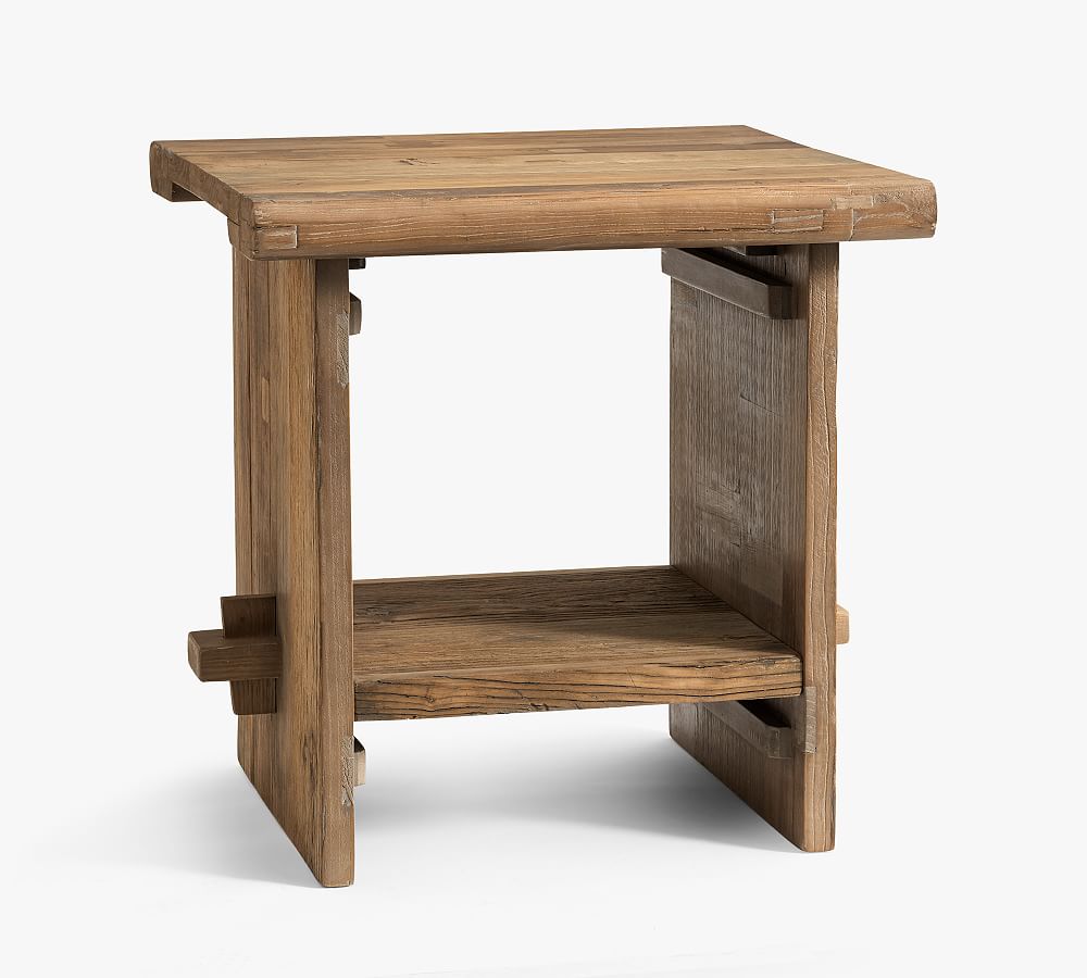 Easton Square Reclaimed Wood End Table | Pottery Barn