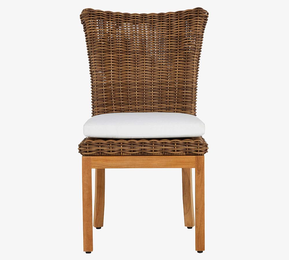 Sisilia FSC® Teak & Wicker Outdoor Dining Chair | Pottery Barn