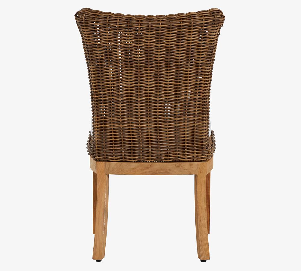 Sisilia FSC® Teak & Wicker Outdoor Dining Chair | Pottery Barn