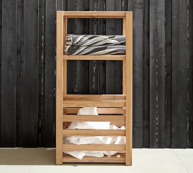 Teak Wood Outdoor Pool Storage Collection | Pottery Barn