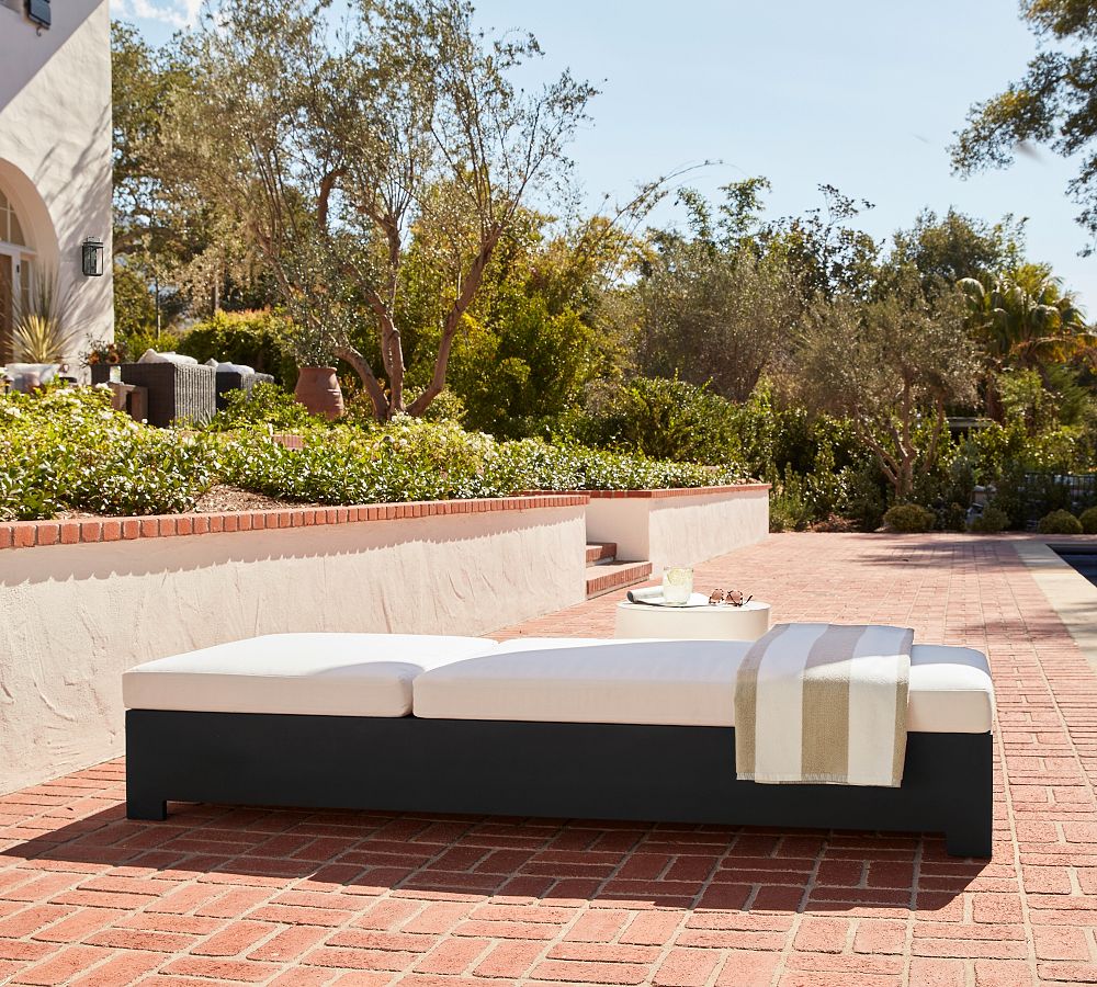 Malibu Metal Platform Single Outdoor Chaise | Pottery Barn