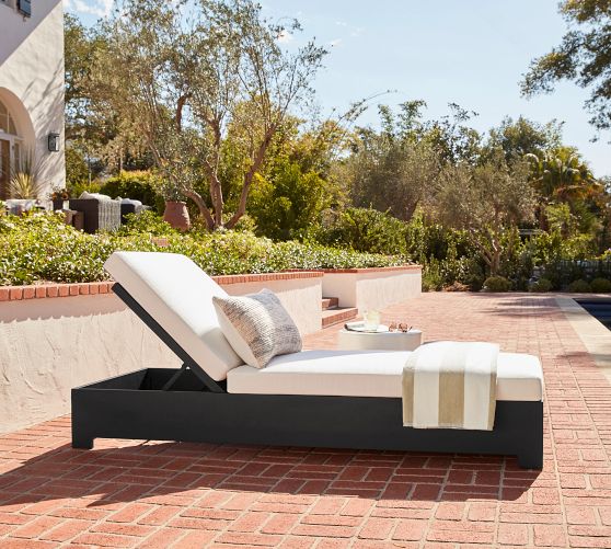Malibu Metal Platform Single Outdoor Chaise | Pottery Barn