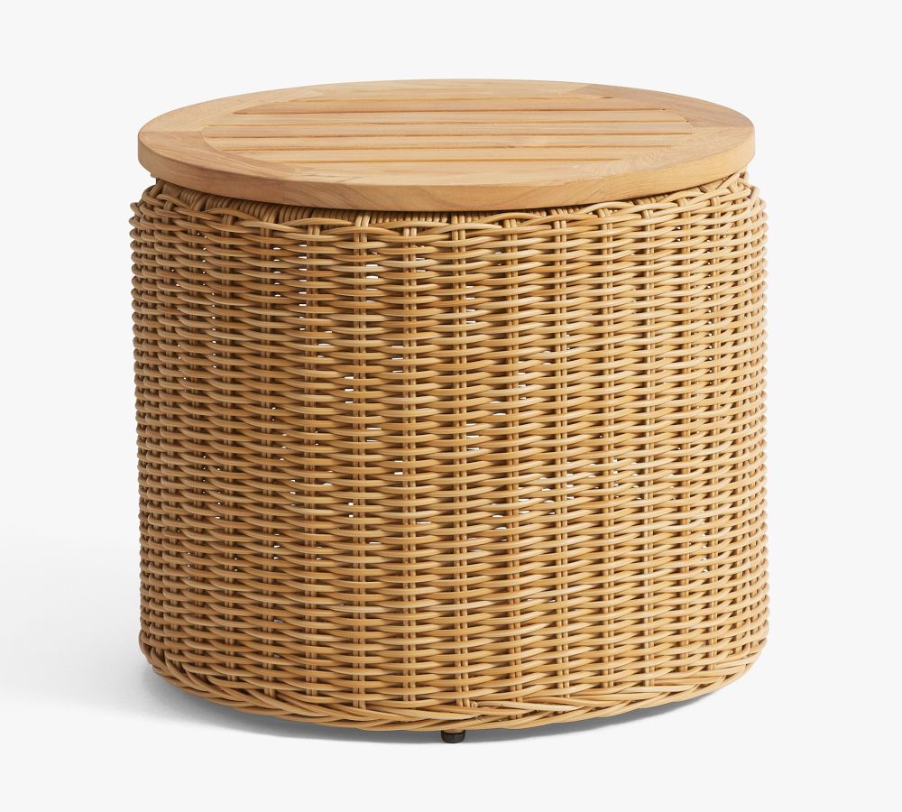 Westport All-Weather Wicker Storage Side Table | Pottery Barn