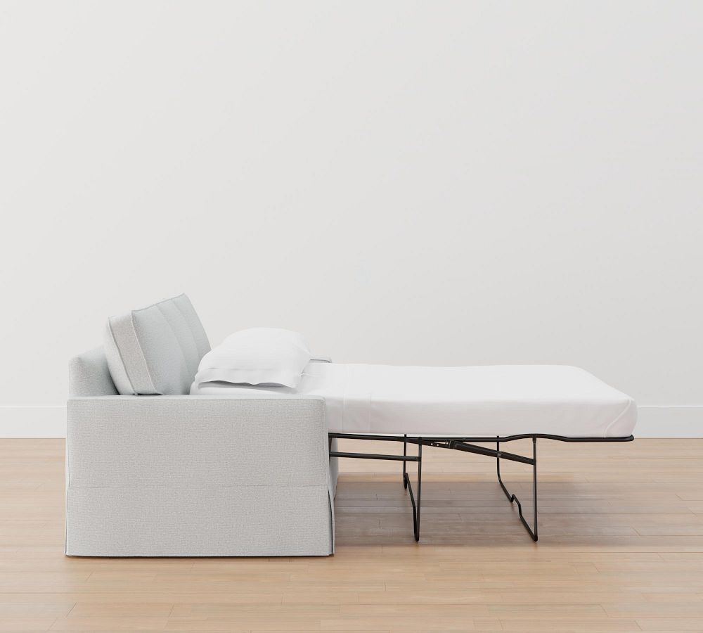 PB Comfort Square Arm Slipcovered Sleeper Sofa With Memory Foam ...