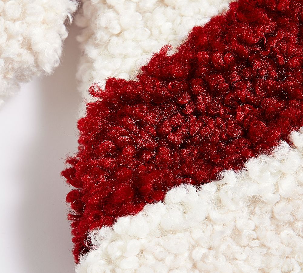 Cozy Teddy Candy Cane Shaped Stocking | Pottery Barn