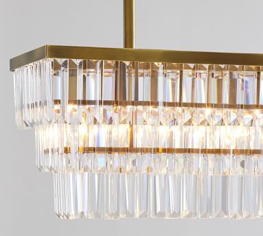 Gemma Crystal Rectangle Chandelier | Pottery Barn