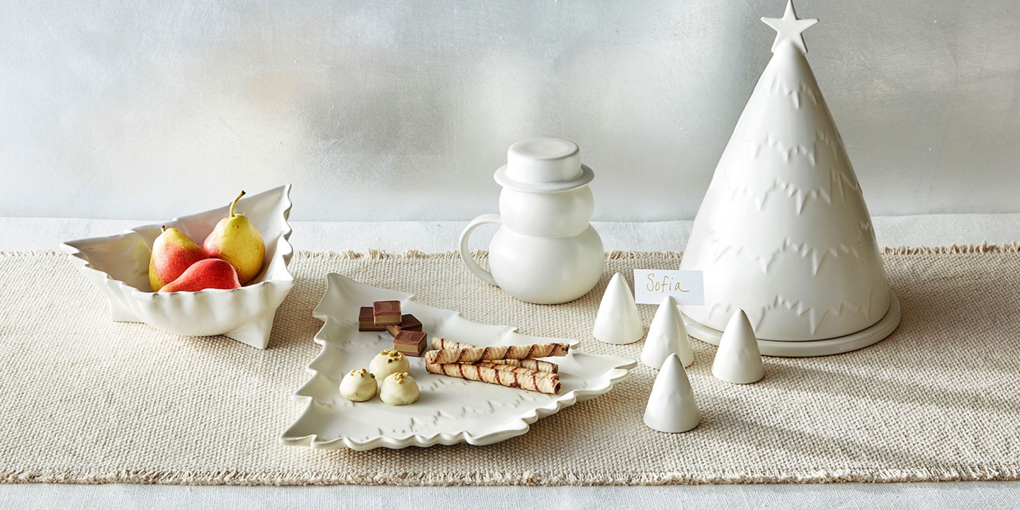 Holiday Tree Stoneware Serving Platter | Pottery Barn