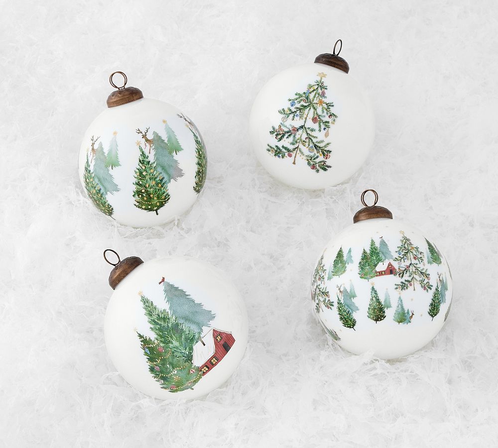 Christmas in the Country Ornaments - Set of 4 | Pottery Barn