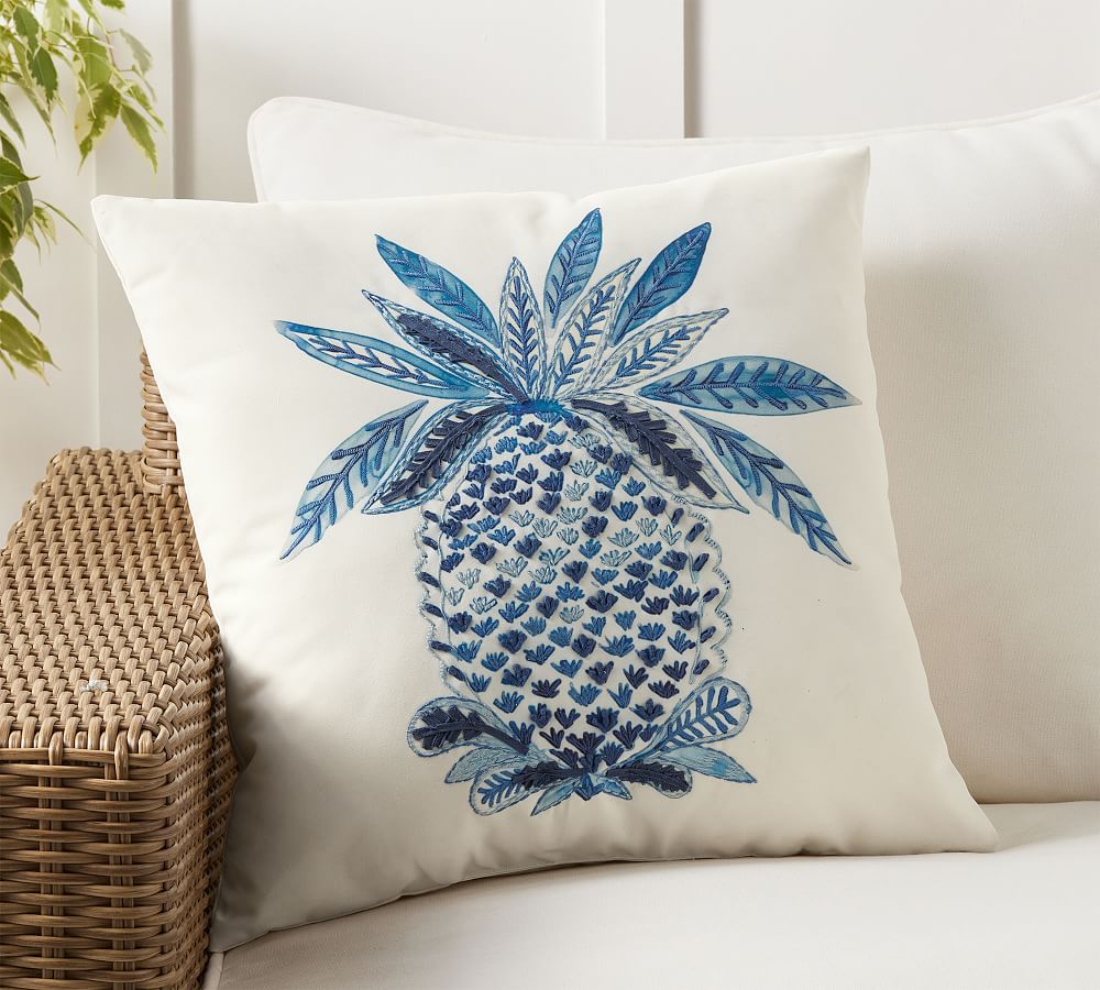 Textured Pineapple Outdoor Throw Pillow | Pottery Barn