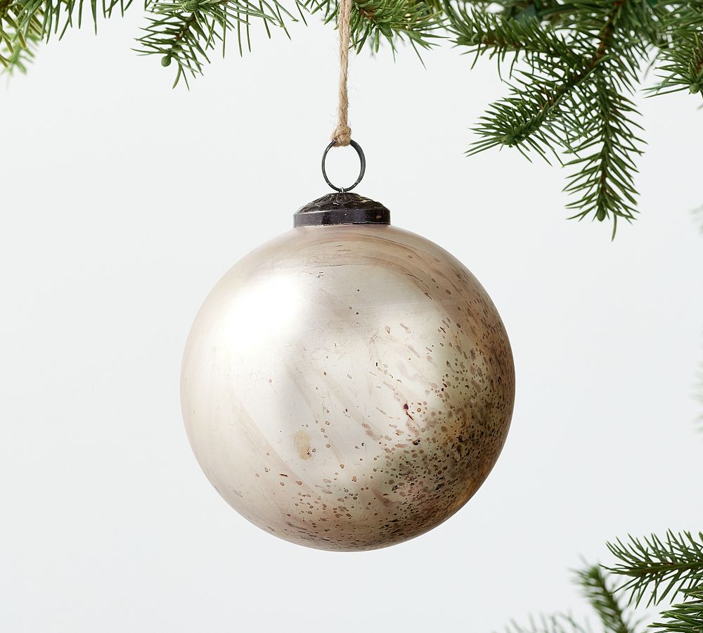 Watercolor Copper Mercury Glass Globe Ornament | Pottery Barn