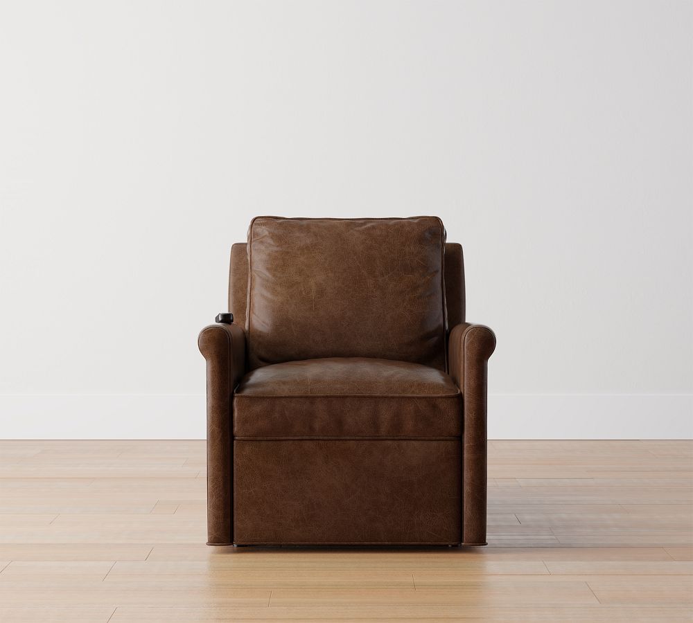 Tyler Roll Arm Leather Power Lift Recliner | Pottery Barn