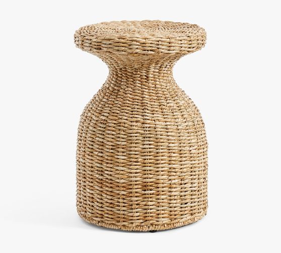 Woven Round Seagrass Side Table | Pottery Barn
