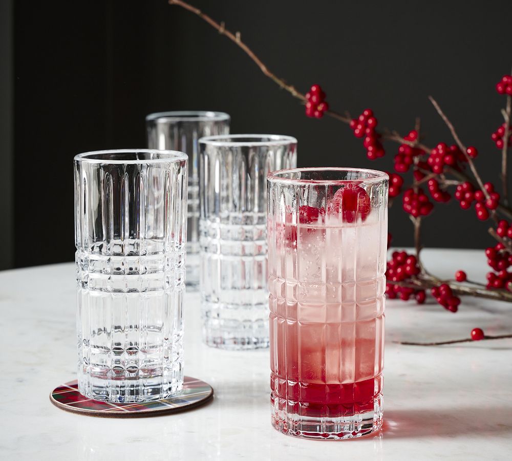 Stewart Plaid Glassware Collection | Pottery Barn
