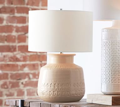 Emma Ceramic Round Table Lamp | Pottery Barn