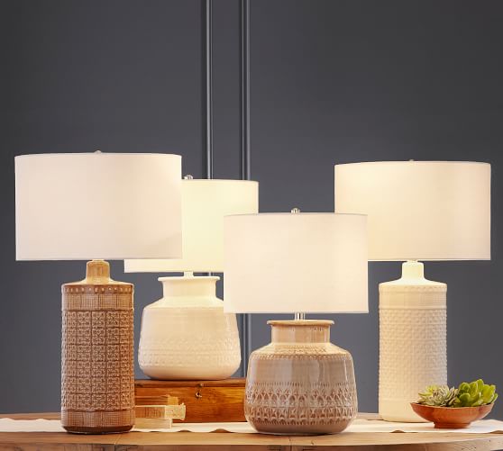 Emma Ceramic Round Table Lamp | Pottery Barn