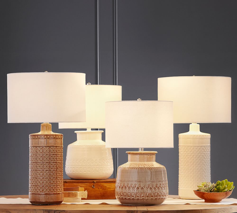 Emma Ceramic Round Table Lamp | Pottery Barn