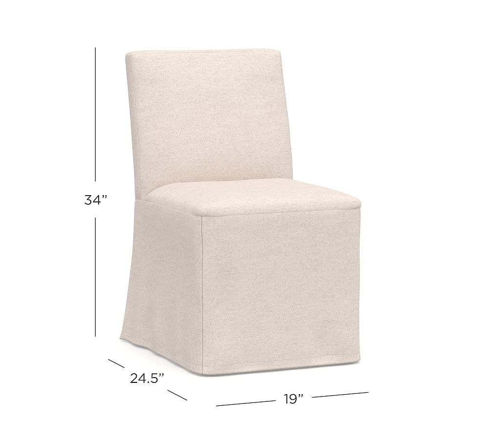Classic Long Slipcovered Dining Chair | Pottery Barn