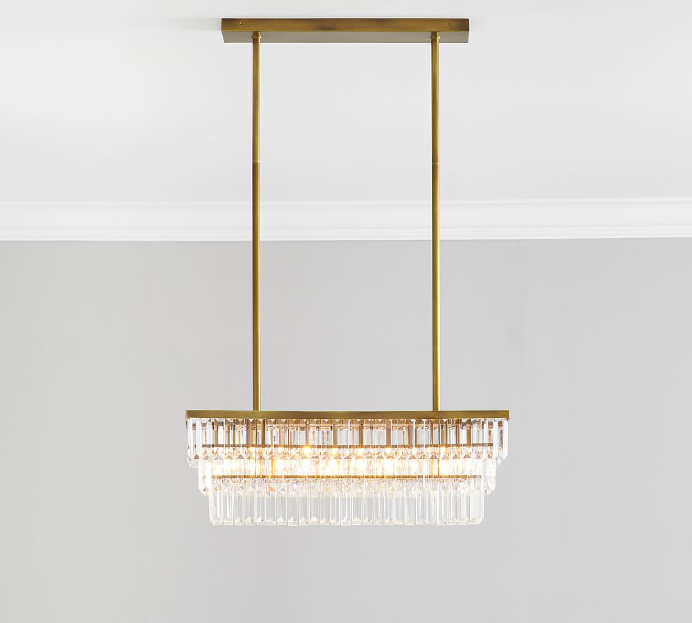 Gemma Crystal Rectangle Chandelier | Pottery Barn